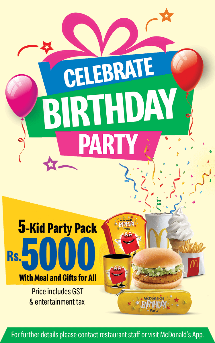 Birthday Parties - McDonald's: Burgers, Fries & More | McDonald's Pakistan